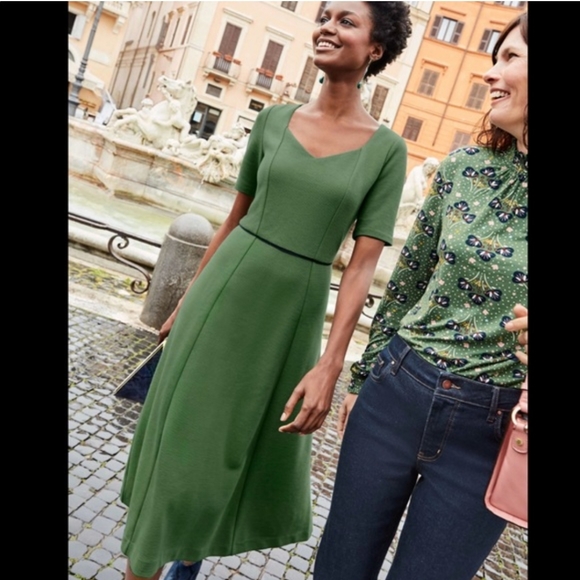 Boden | Dresses | Boden Broad Bean Navy Hadley Midi Fit Flare Dress ...